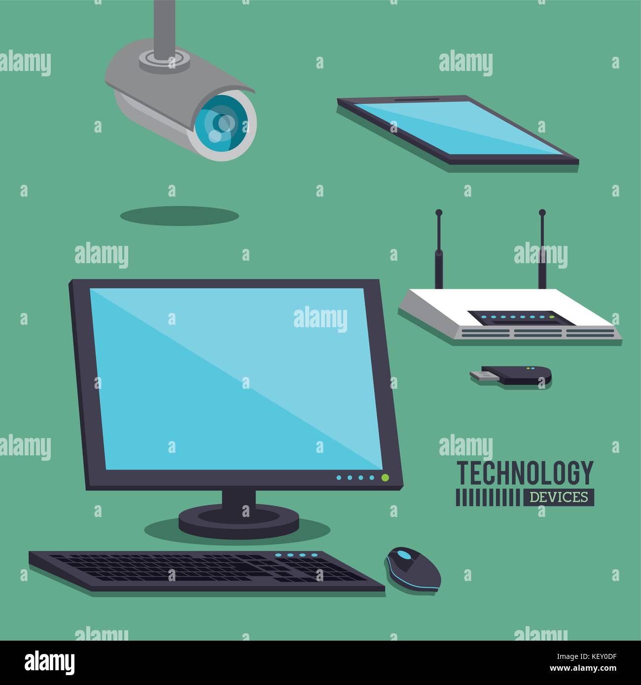 Office Technology devices Stock Vector Image & Art - Alamy