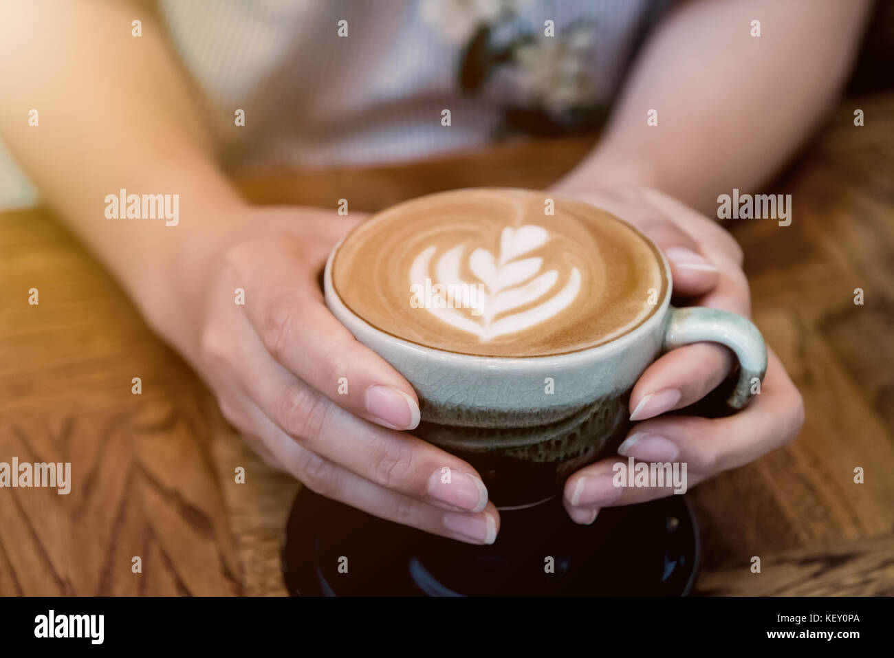 cup of hot coffee in the cafe for morning drink Stock Photo - Alamy