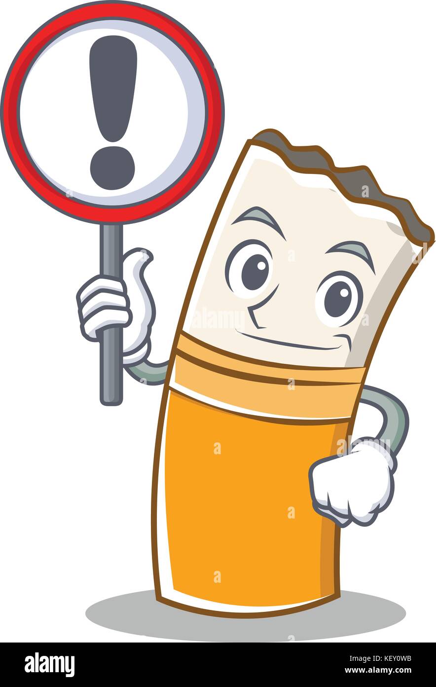 With sign cigarette character cartoon style Stock Vector Image & Art ...