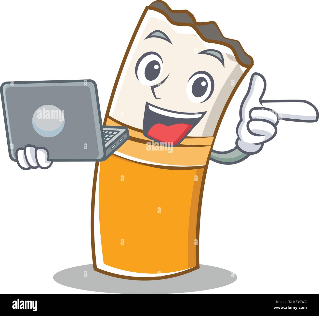 With laptop cigarette character cartoon style Stock Vector Image & Art ...