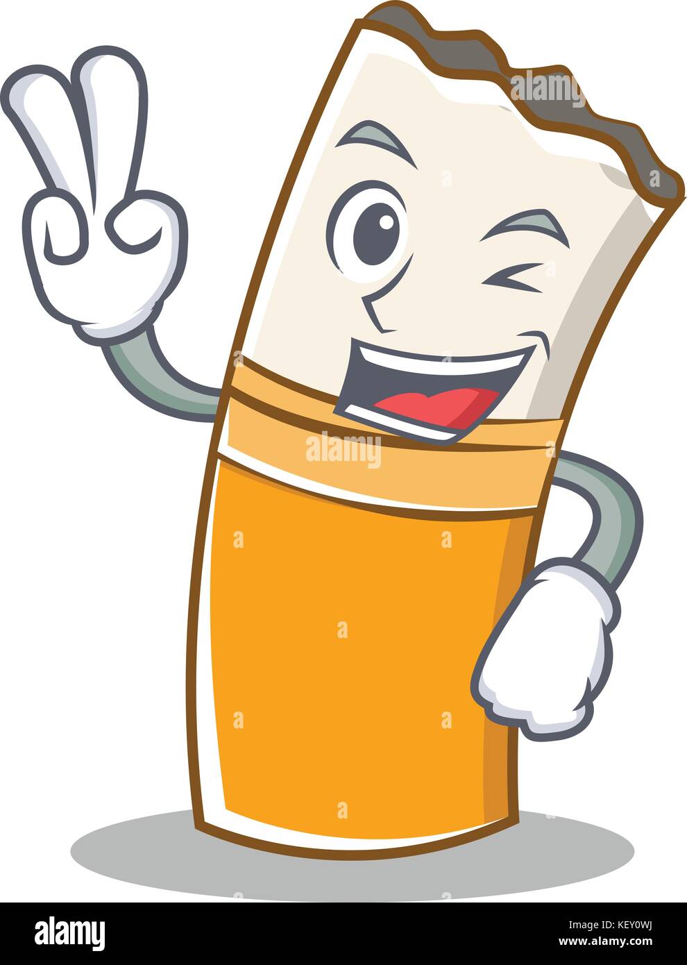 Two finger cigarette character cartoon style Stock Vector Image & Art ...