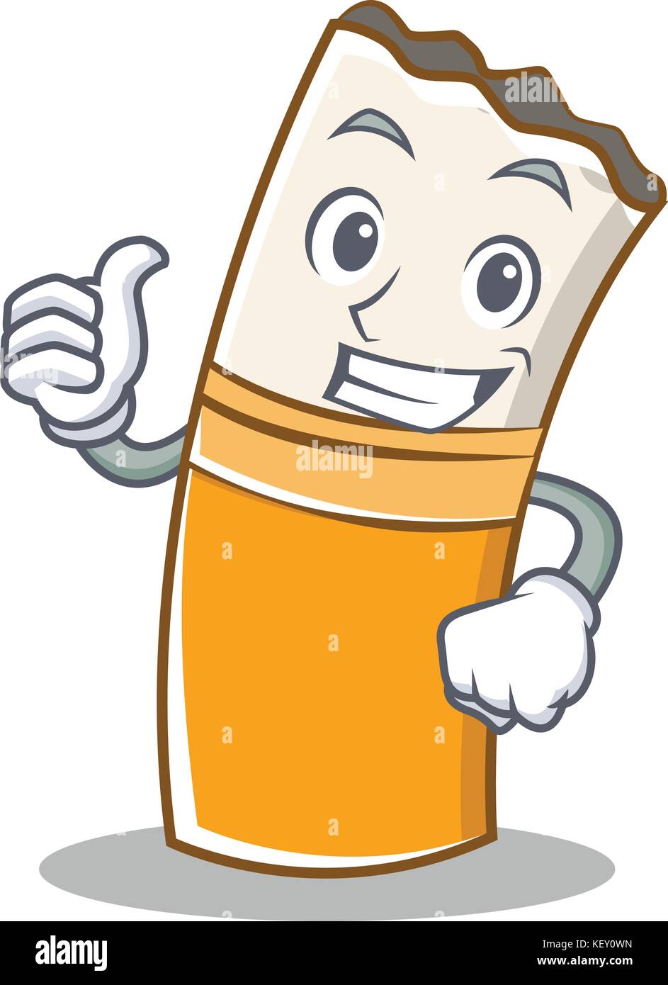Thumbs up cigarette character cartoon style Stock Vector Image & Art ...