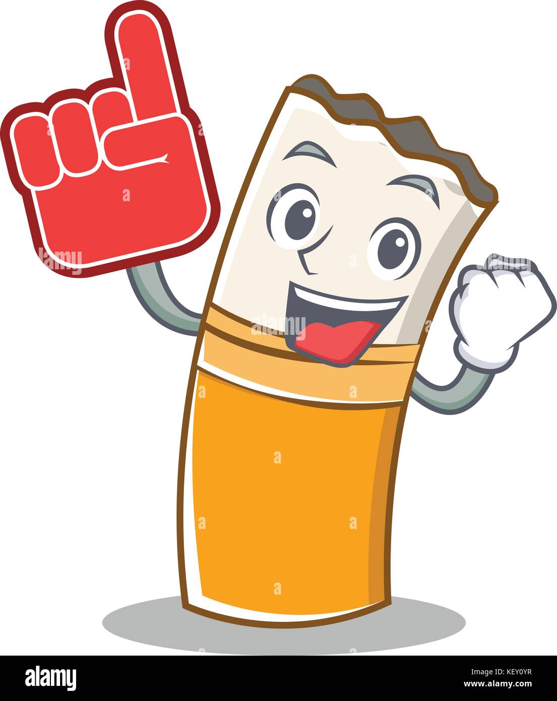 Foam finger cigarette character cartoon style Stock Vector Image & Art ...