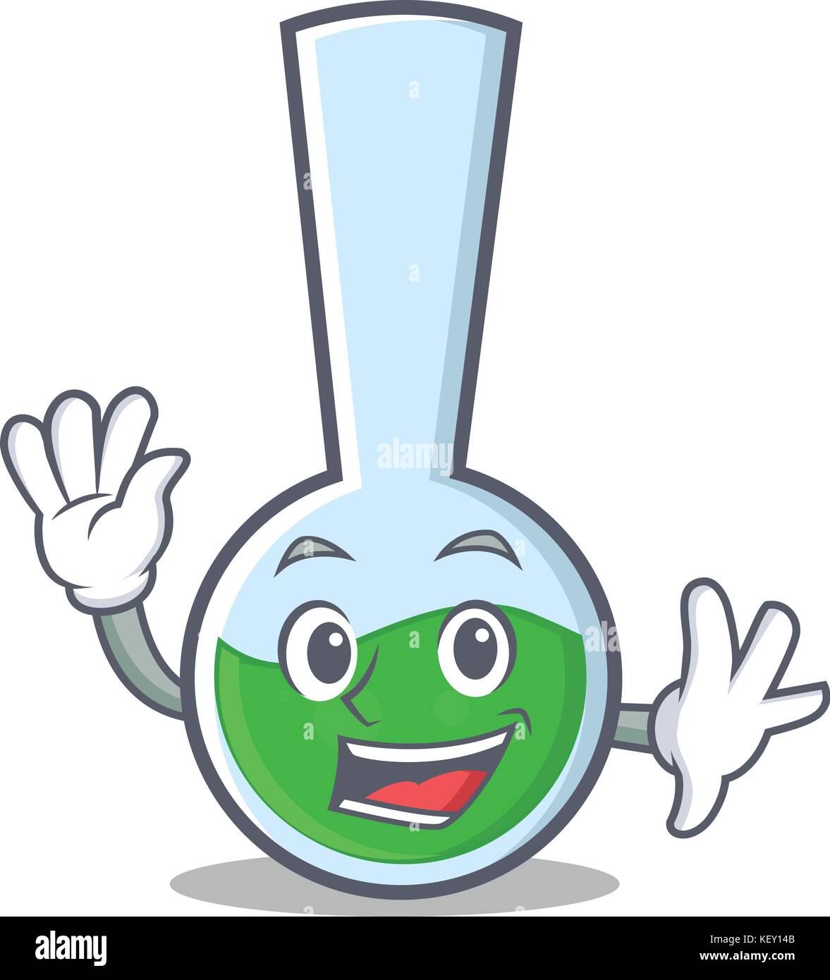 Waving tube laboratory character cartoon Stock Vector Image & Art - Alamy