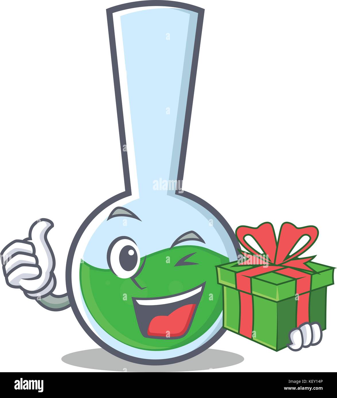 With gift tube laboratory character cartoon Stock Vector Image & Art ...