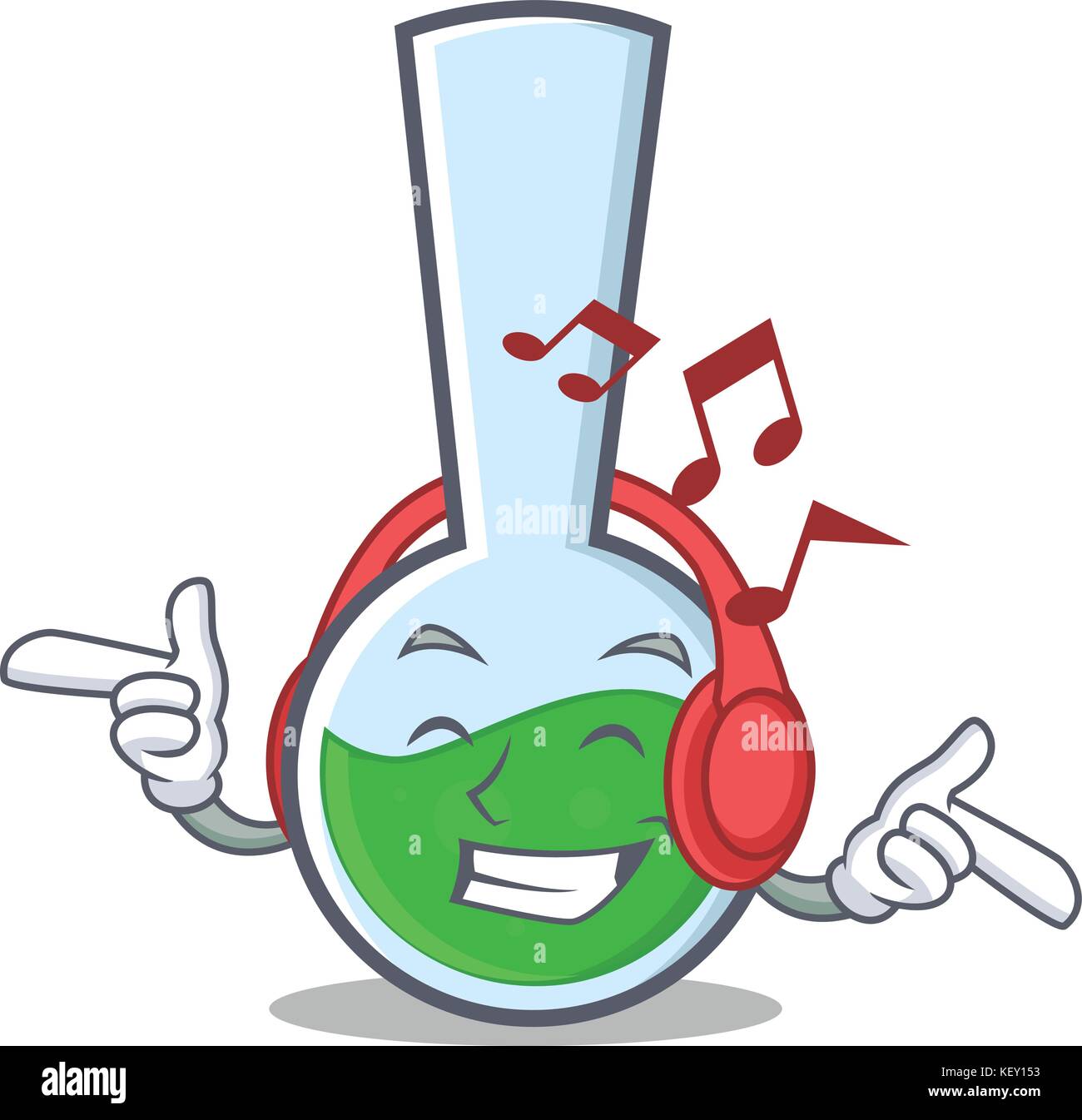 Listening music tube laboratory character cartoon Stock Vector Image ...