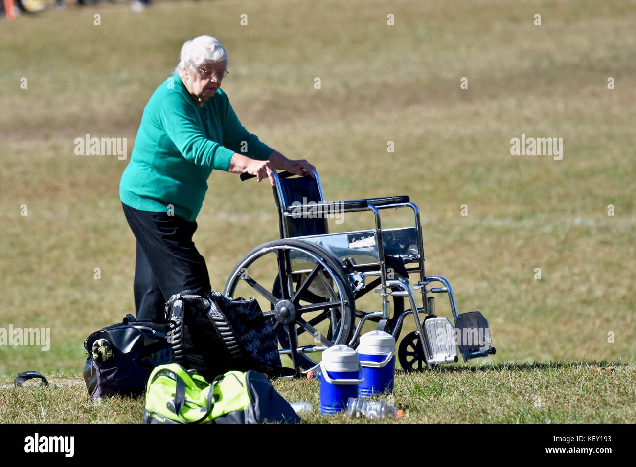 Old woman wheel chair hi-res stock photography and images - Alamy