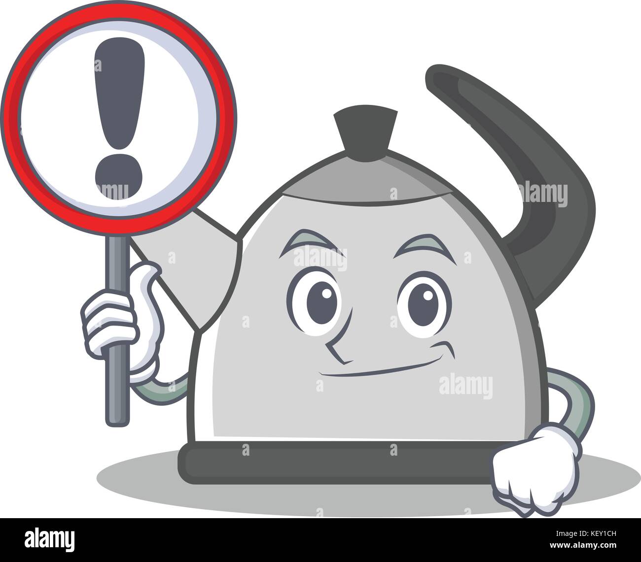 With sign kettle character cartoon style Stock Vector Image & Art - Alamy