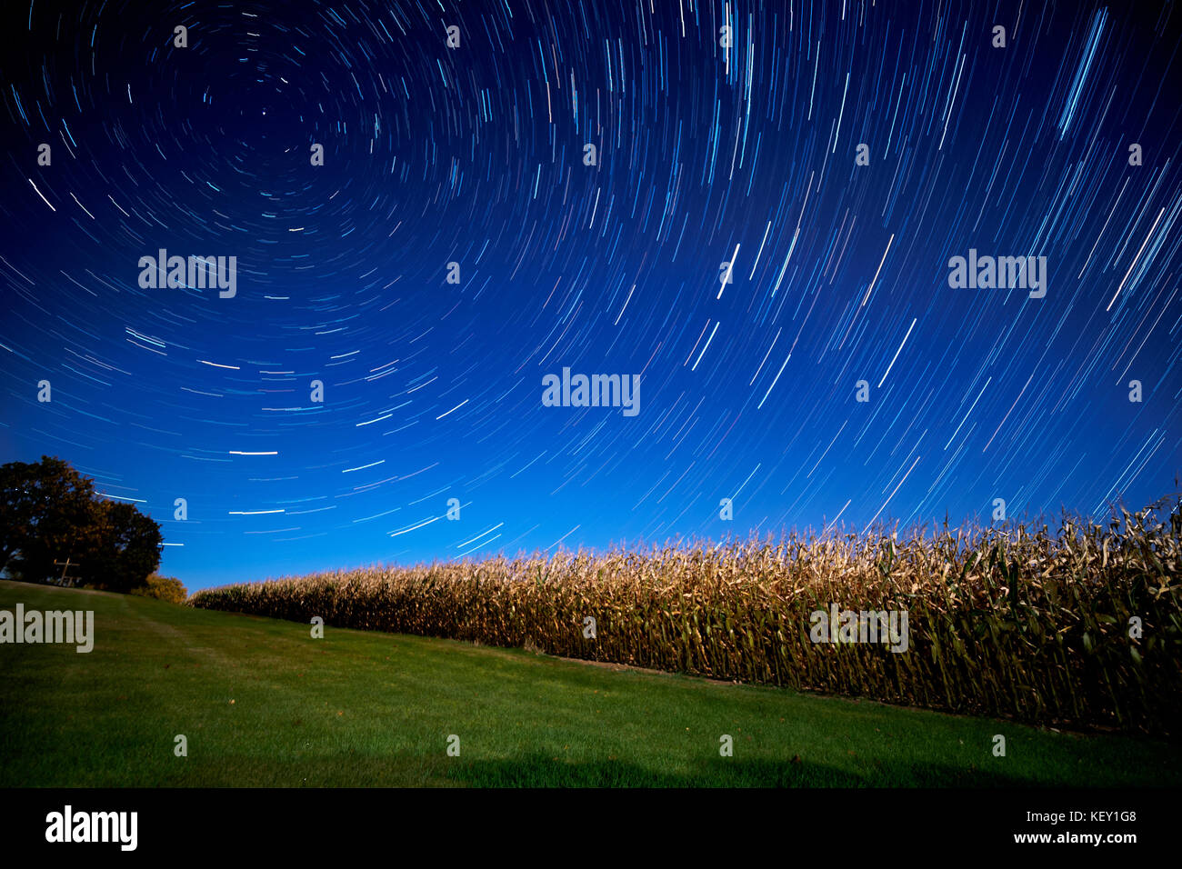 Corn Field Rural Michigan Star Trail Stock Photo - Alamy