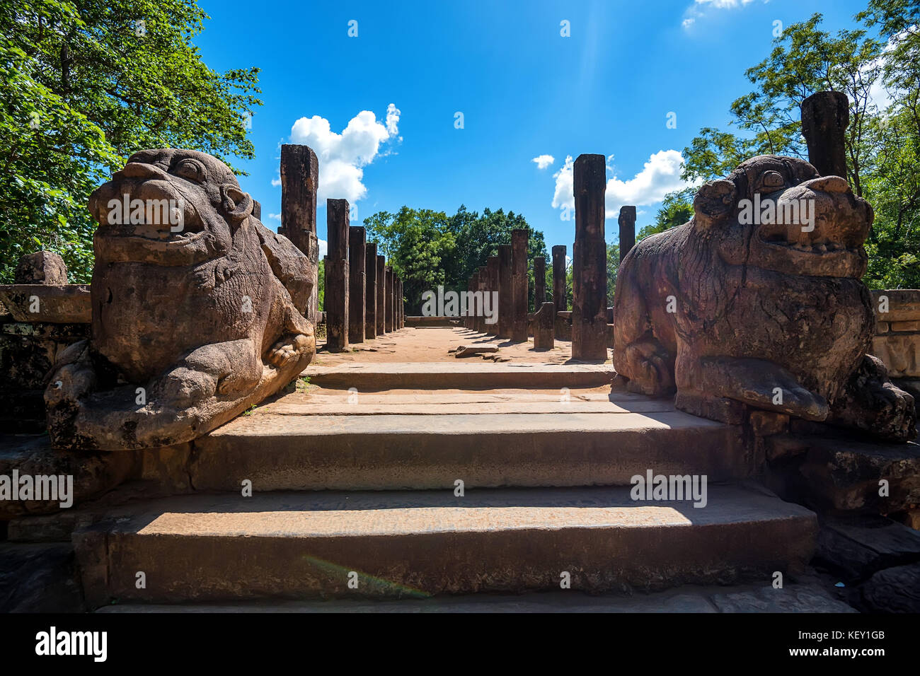 Stairway of Audience Hall of king Parakramabahu Stock Photo - Alamy