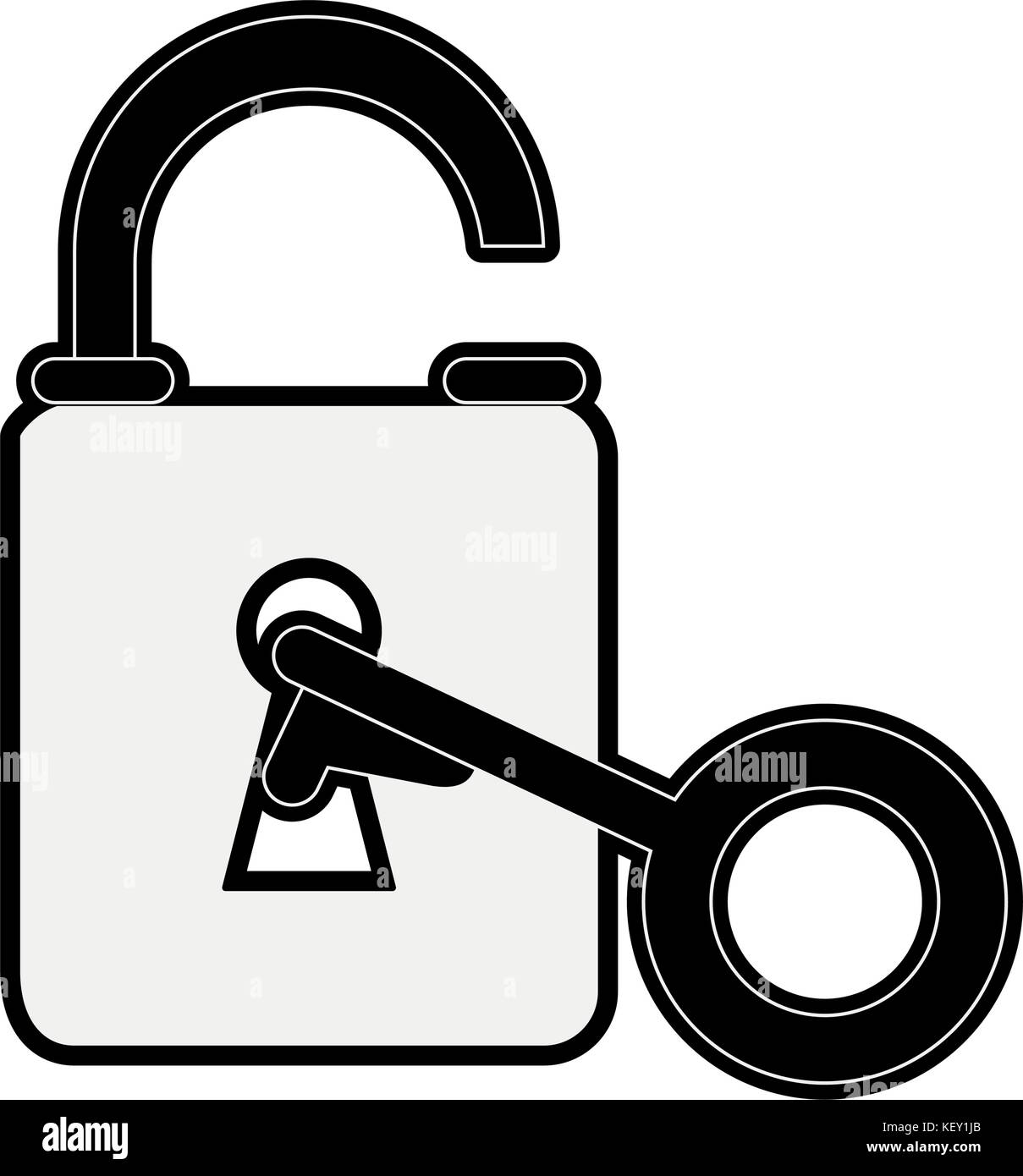 safety lock with key icon image Stock Vector Image & Art - Alamy
