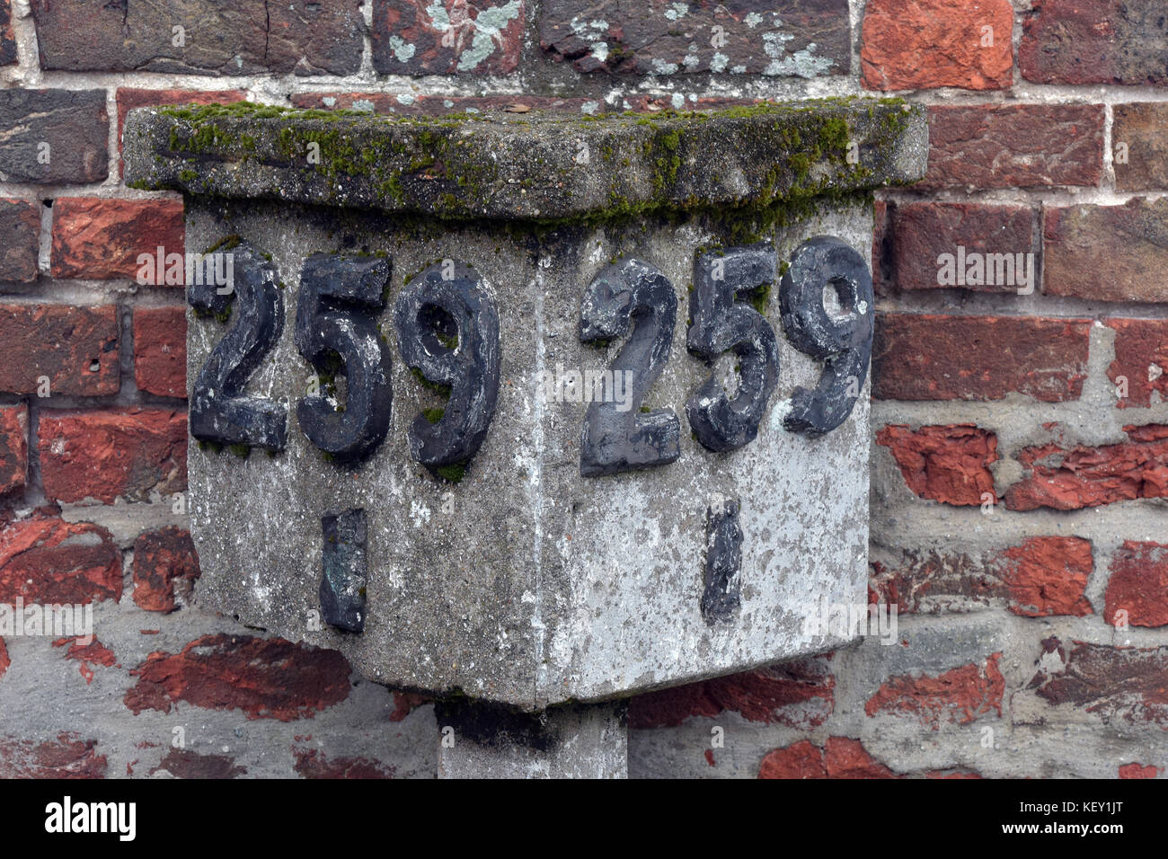 The great western railway milepost at padstow in cornwall showing a ...