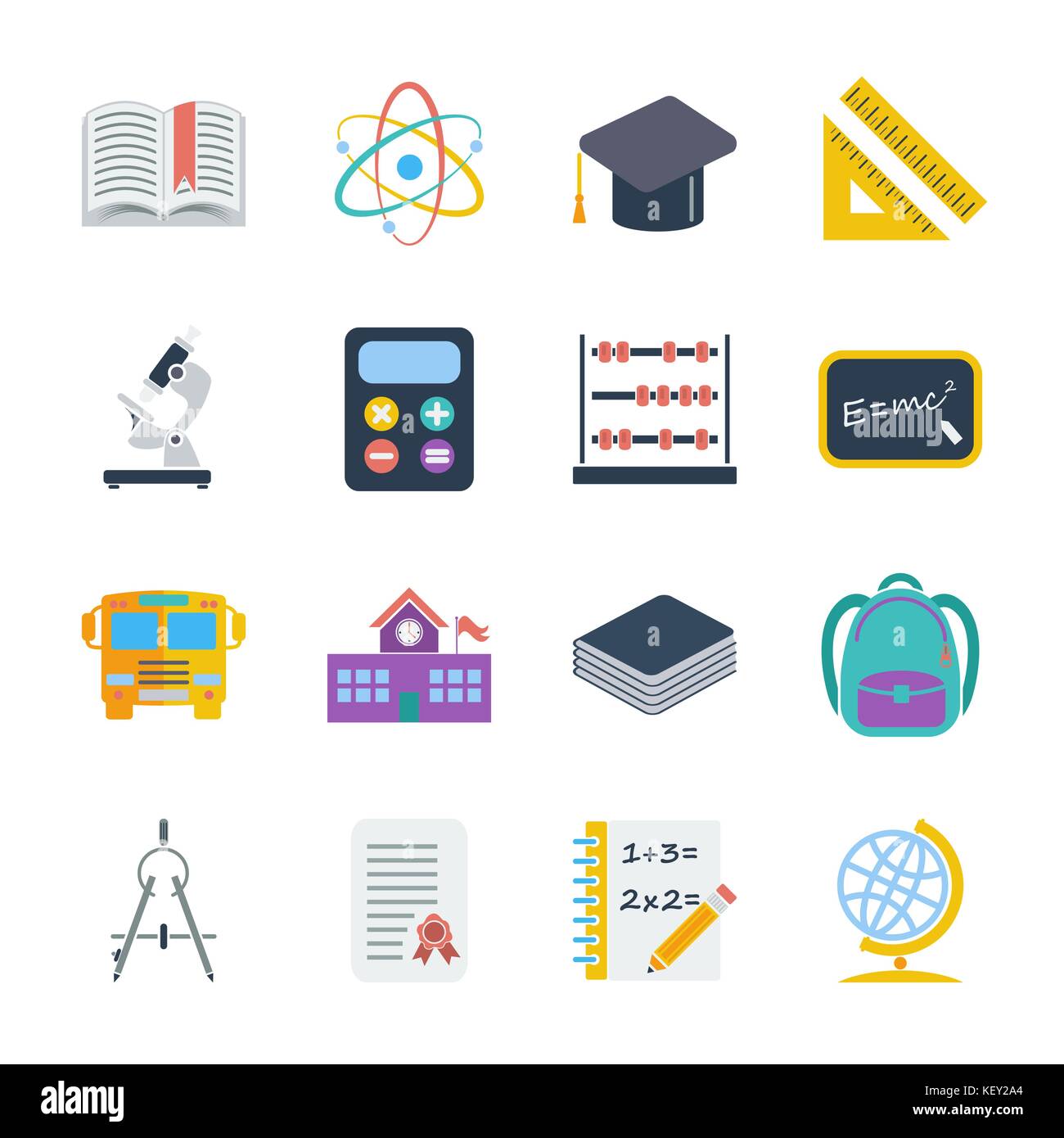 Education icons set. Flat vector related icons set for web and mobile ...