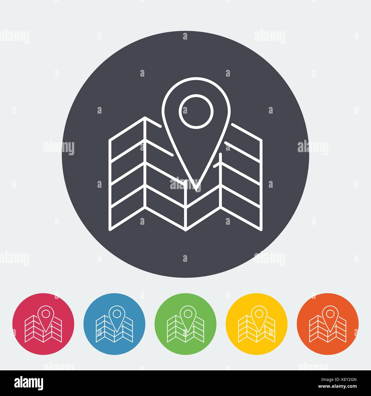 Map pointer. Single flat icon on the circle. Vector illustration Stock ...