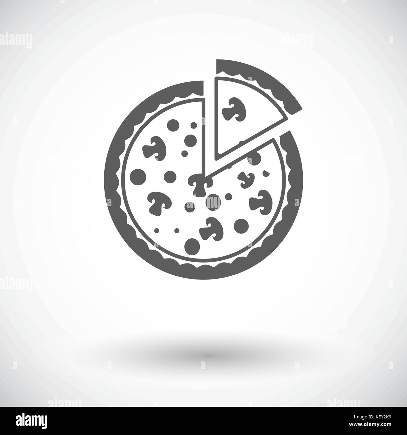 Pizza. Single flat icon on white background. Vector illustration Stock ...