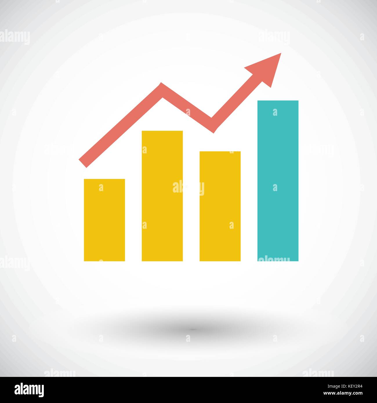 Graph. Single flat icon on white background. Vector illustration Stock ...