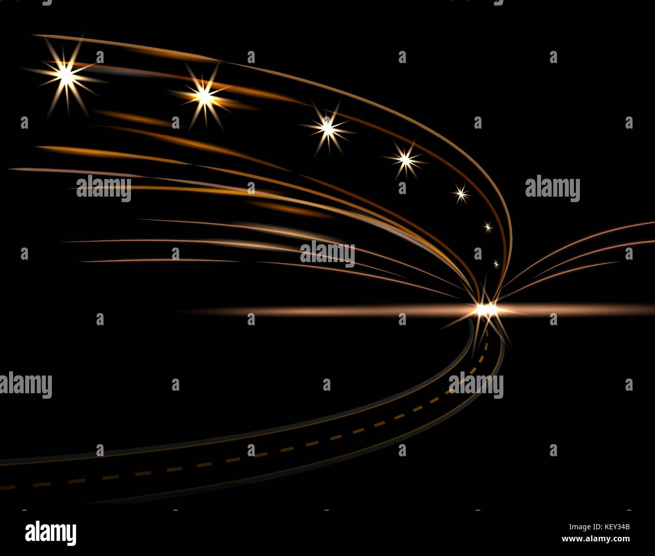 Abstract light effects. Car lights. Road, street, highway, expressway ...