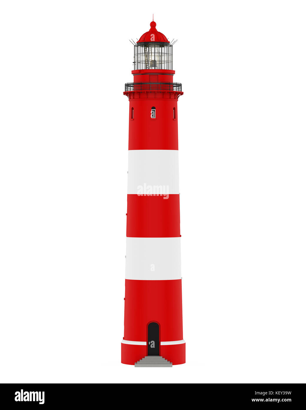 Red Lighthouse Isolated Stock Photo - Alamy