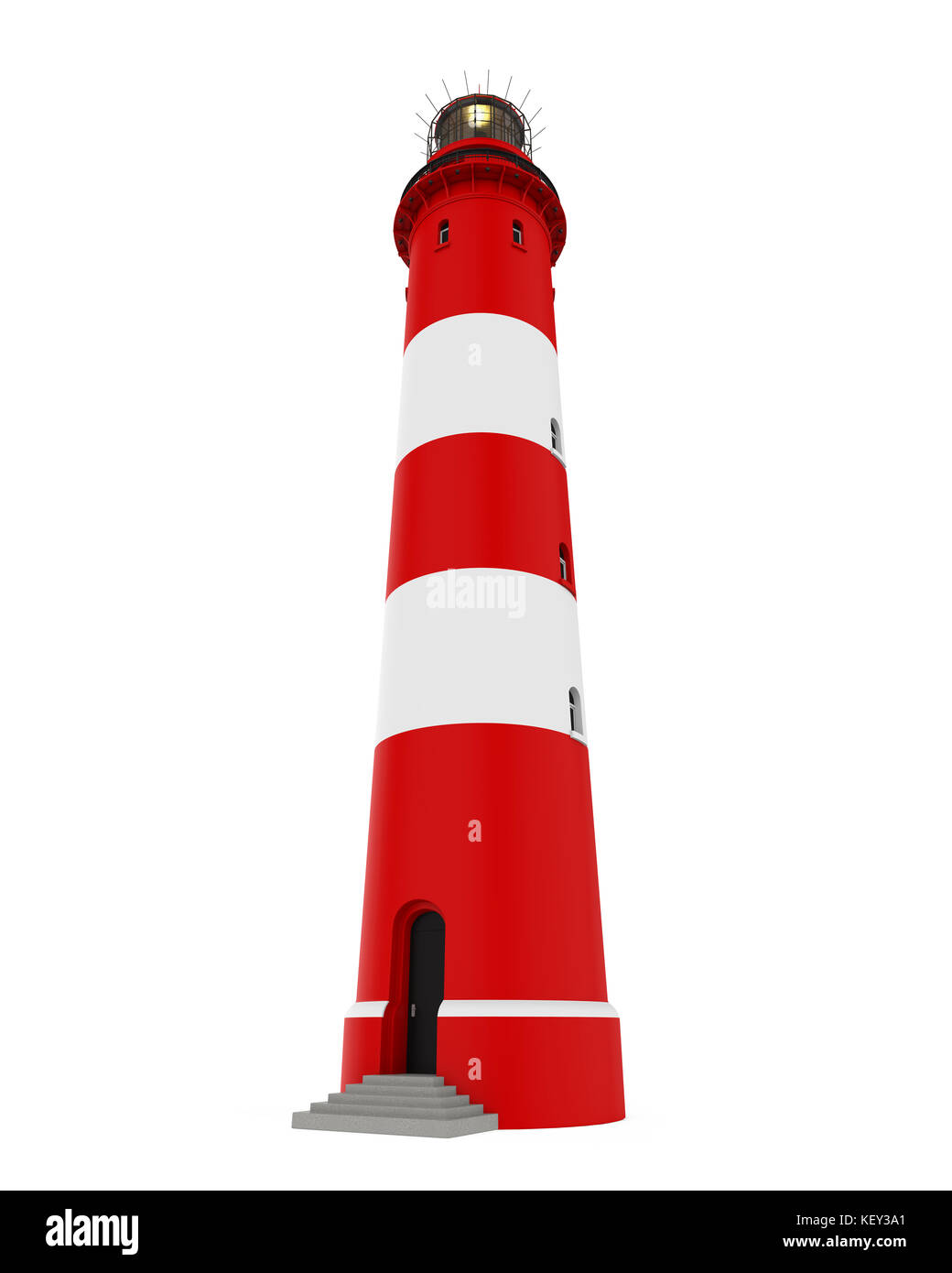 Red Lighthouse Isolated Stock Photo - Alamy