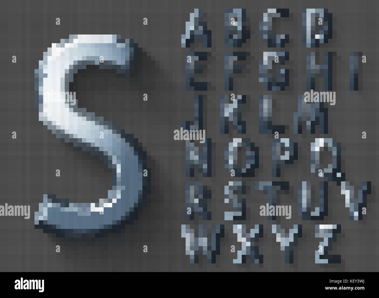 Silver letters Stock Vector Images - Alamy