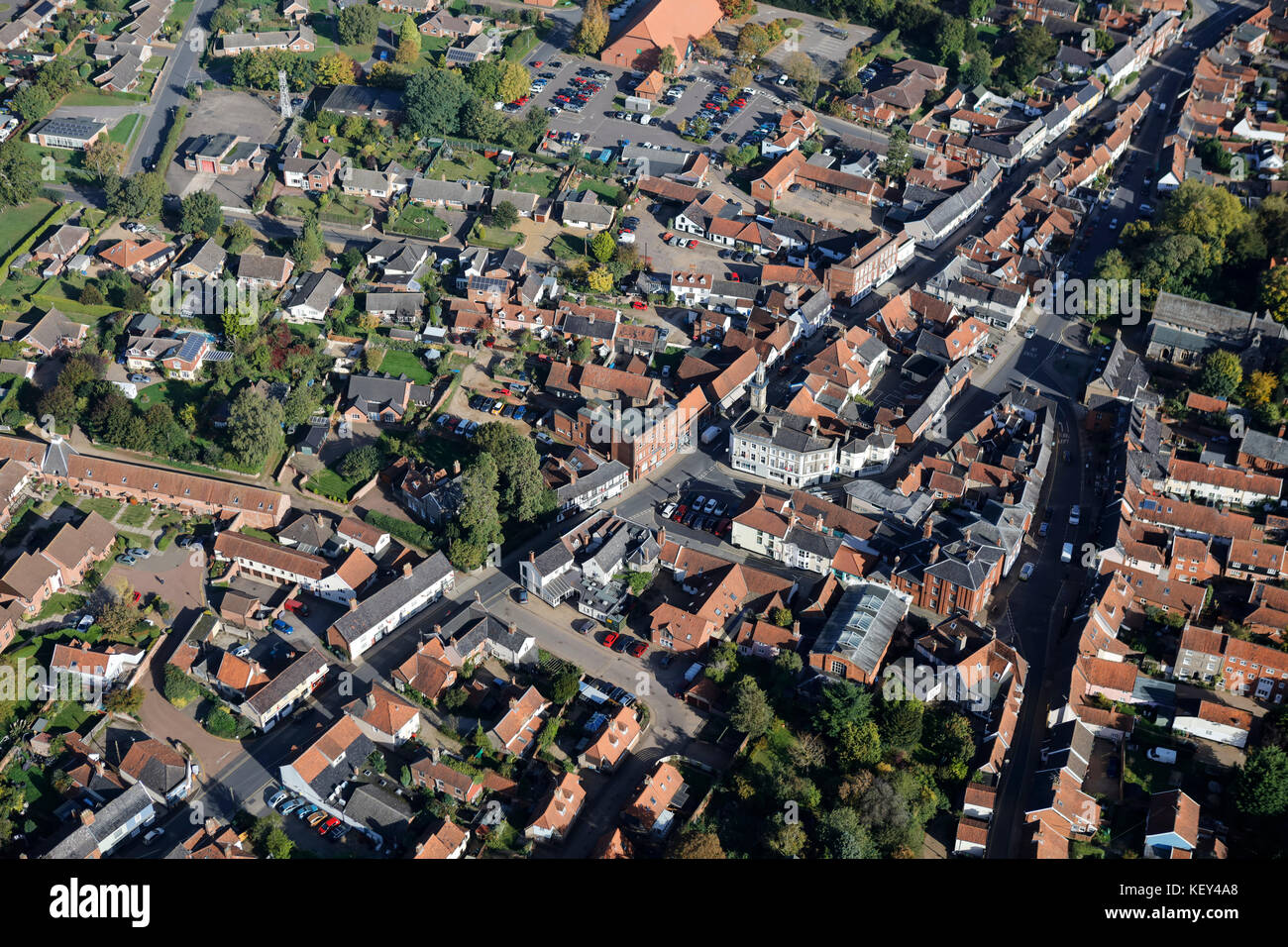 An aerial view of the Norfolk town of Harleston Stock Photo - Alamy