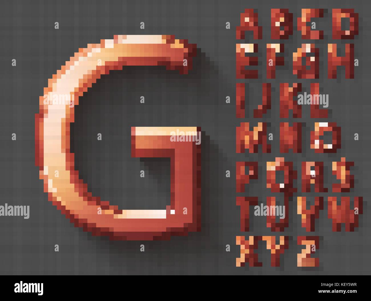 Set of copper 3D uppercase english letters Stock Vector Image & Art - Alamy