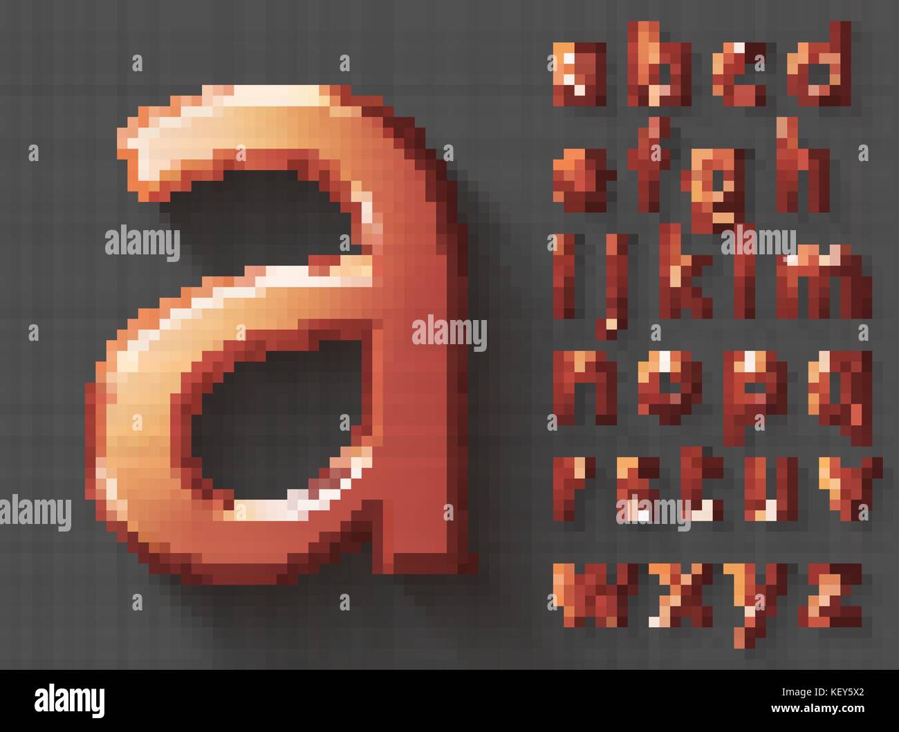 Set of copper 3D lowercase english letters Stock Vector Image & Art - Alamy