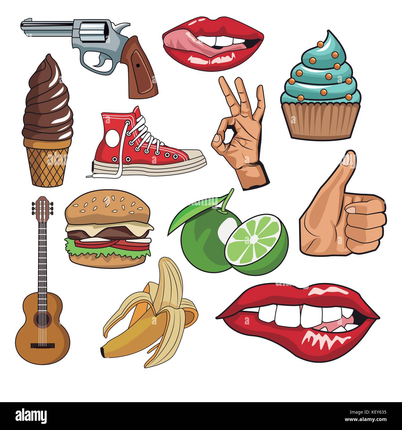 Pop art icons Stock Vector Image & Art - Alamy