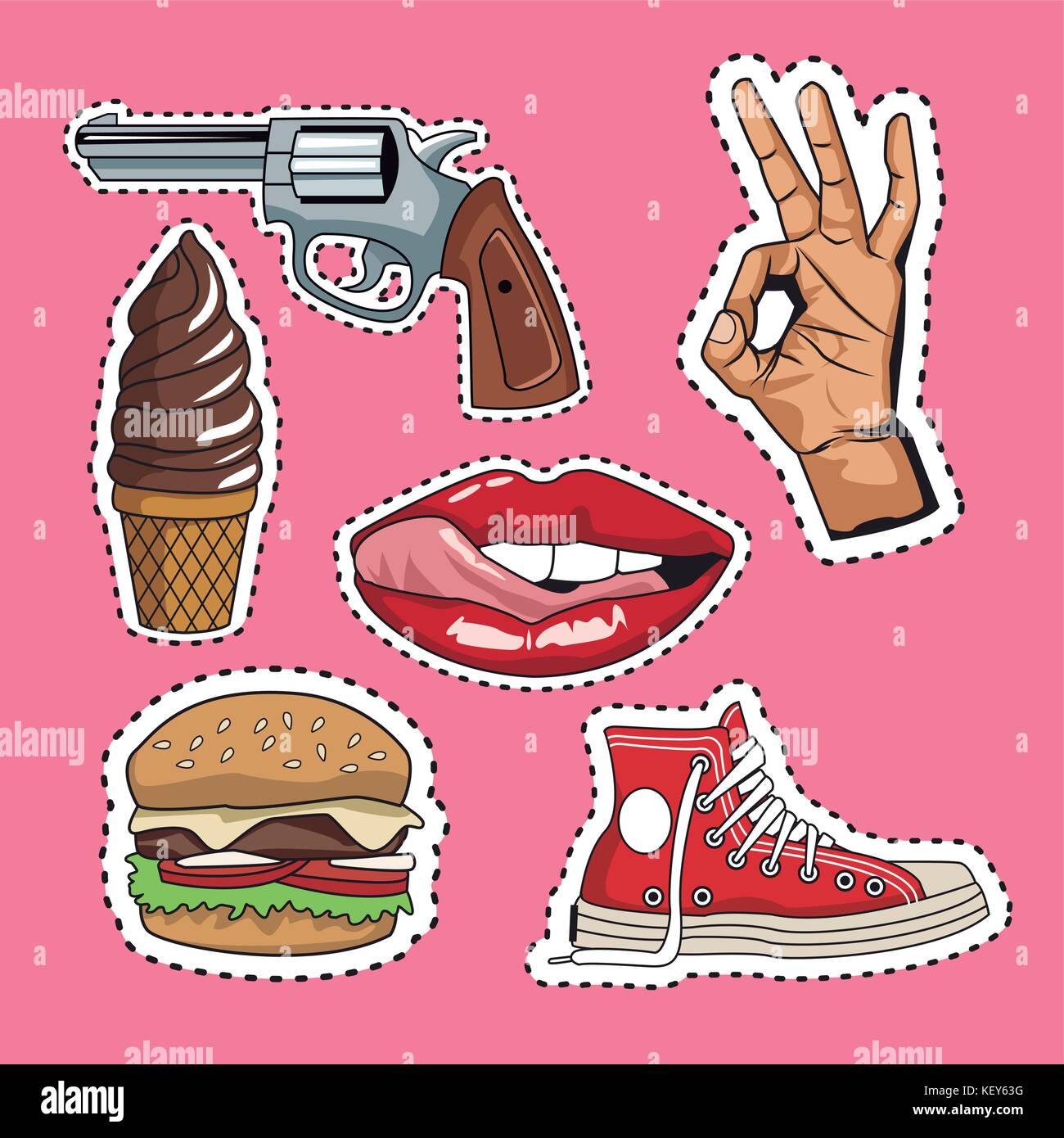 Pop art icons Stock Vector Image & Art - Alamy