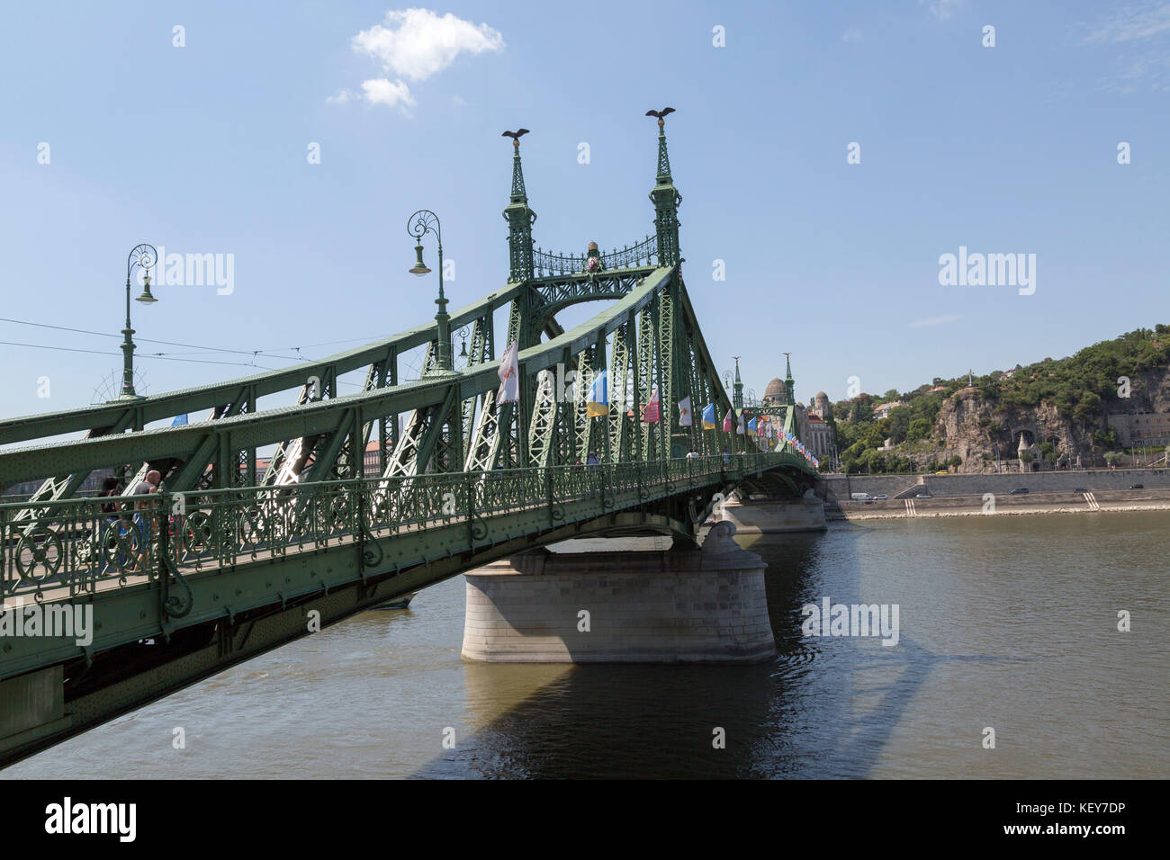 Elizabeth bridge in Budapest Hungary, connecting the Buda to the Pest ...