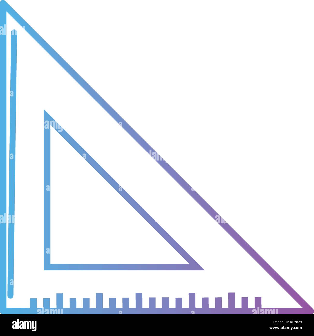 contour triangle ruler school tool Stock Vector Image & Art - Alamy