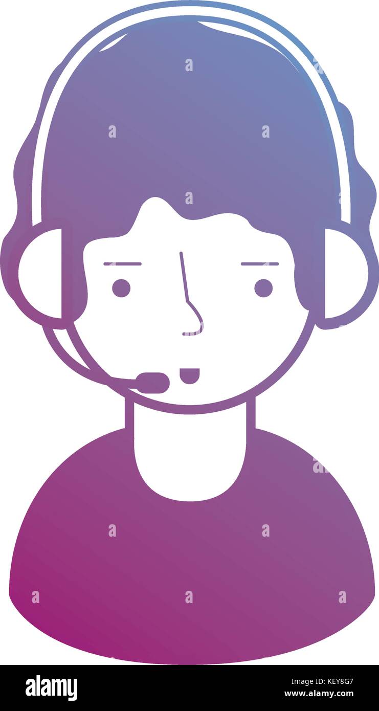 contour call center man operator Stock Vector Image & Art - Alamy