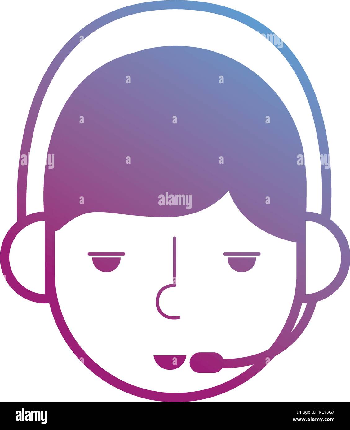 contour call center man head operator Stock Vector Image & Art - Alamy