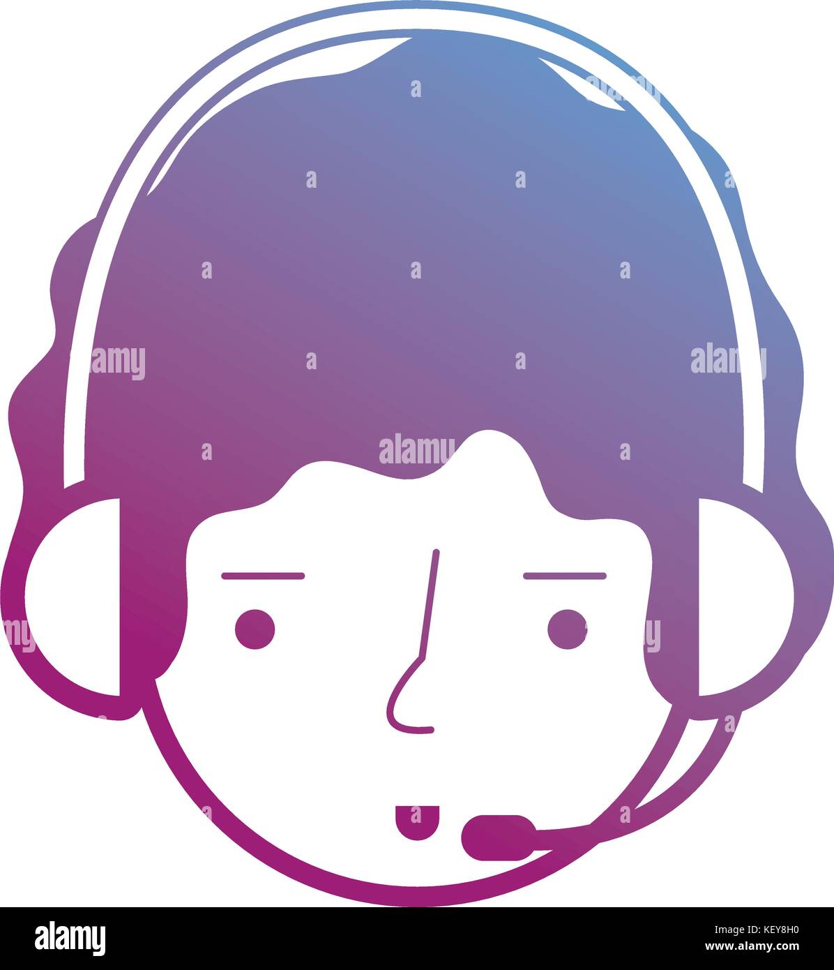 contour call center man head operator Stock Vector Image & Art - Alamy