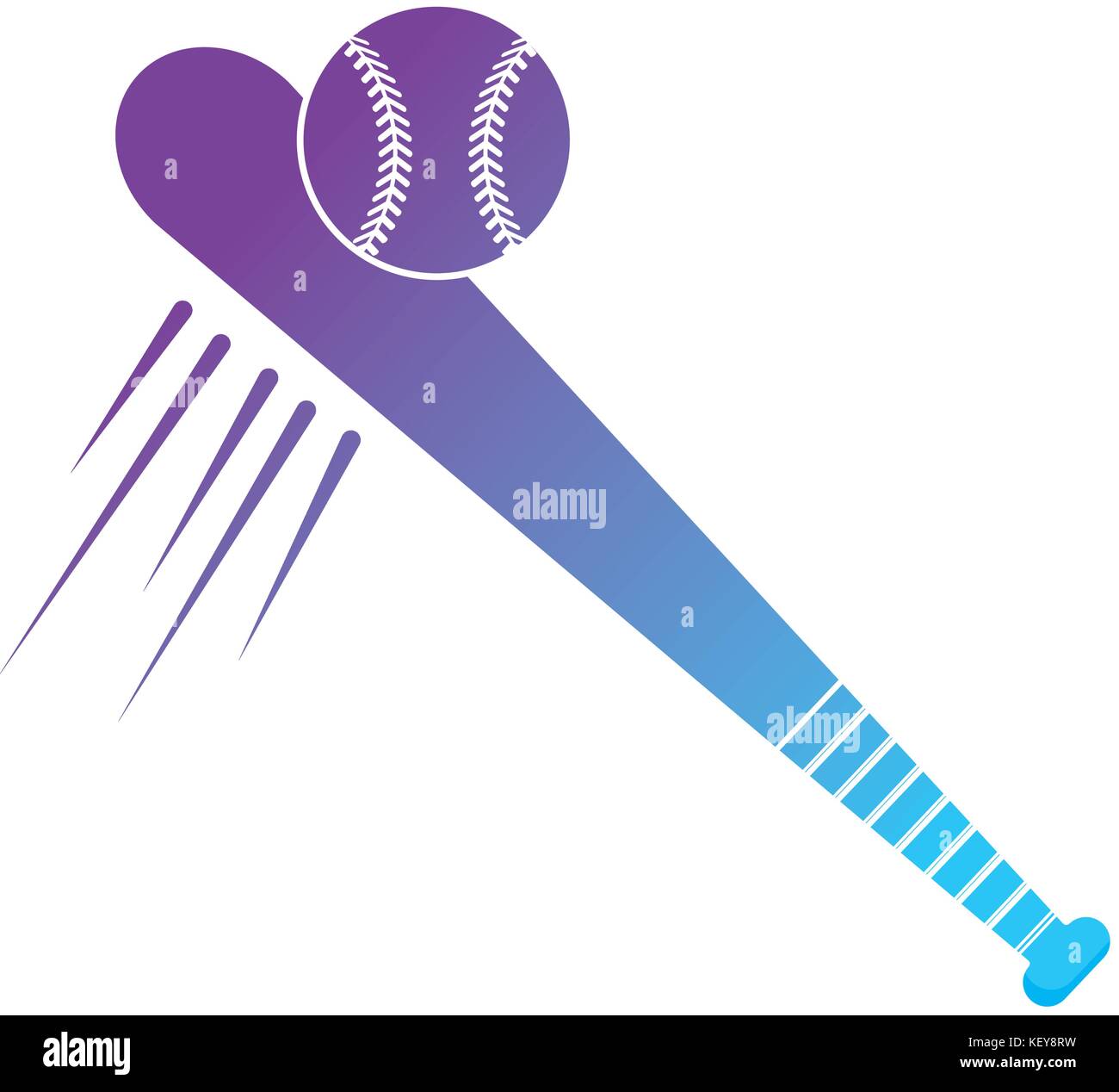 contour baseball bat with ball to play sport Stock Vector Image & Art ...