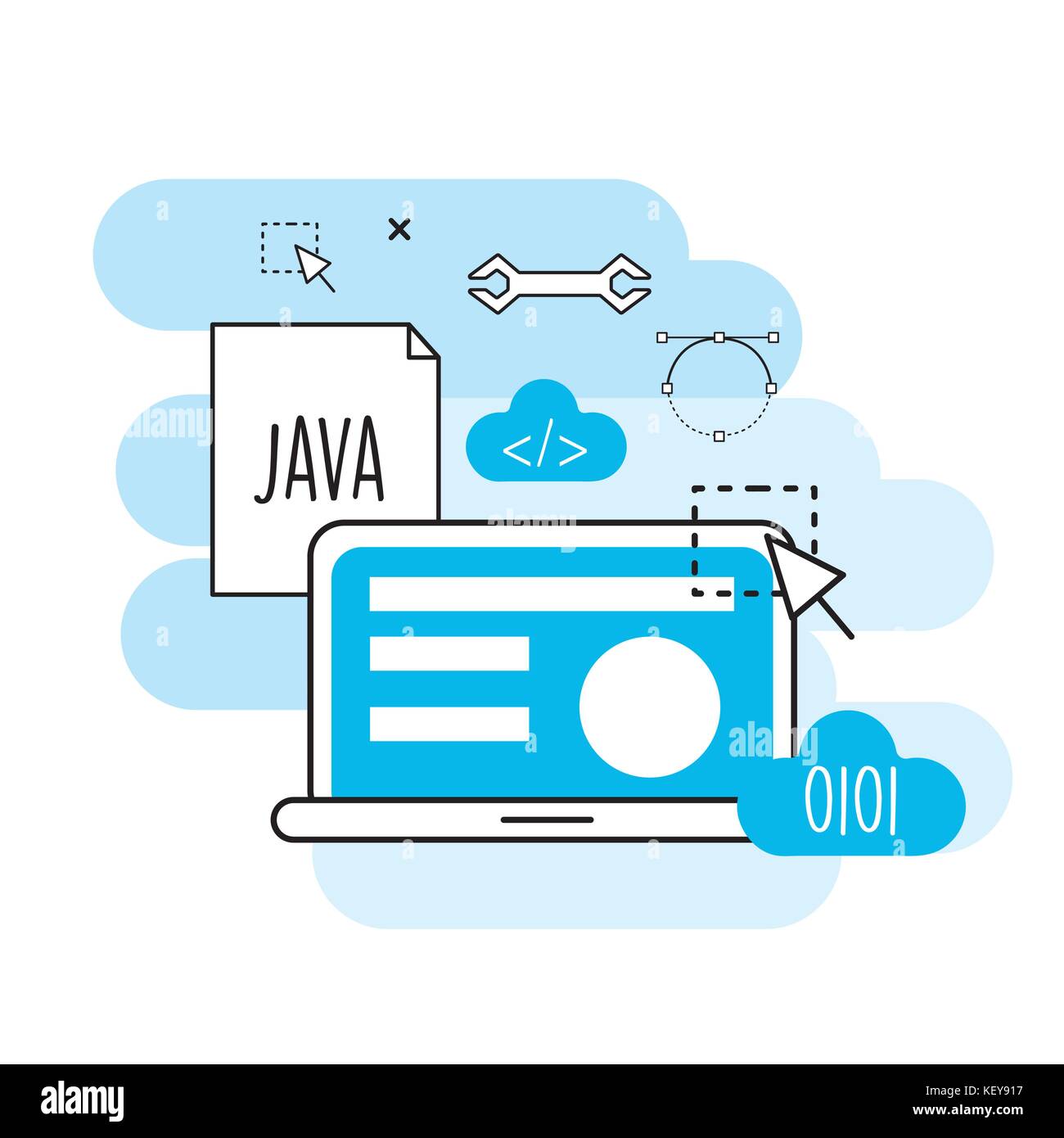 website process information to programming technology Stock Vector ...