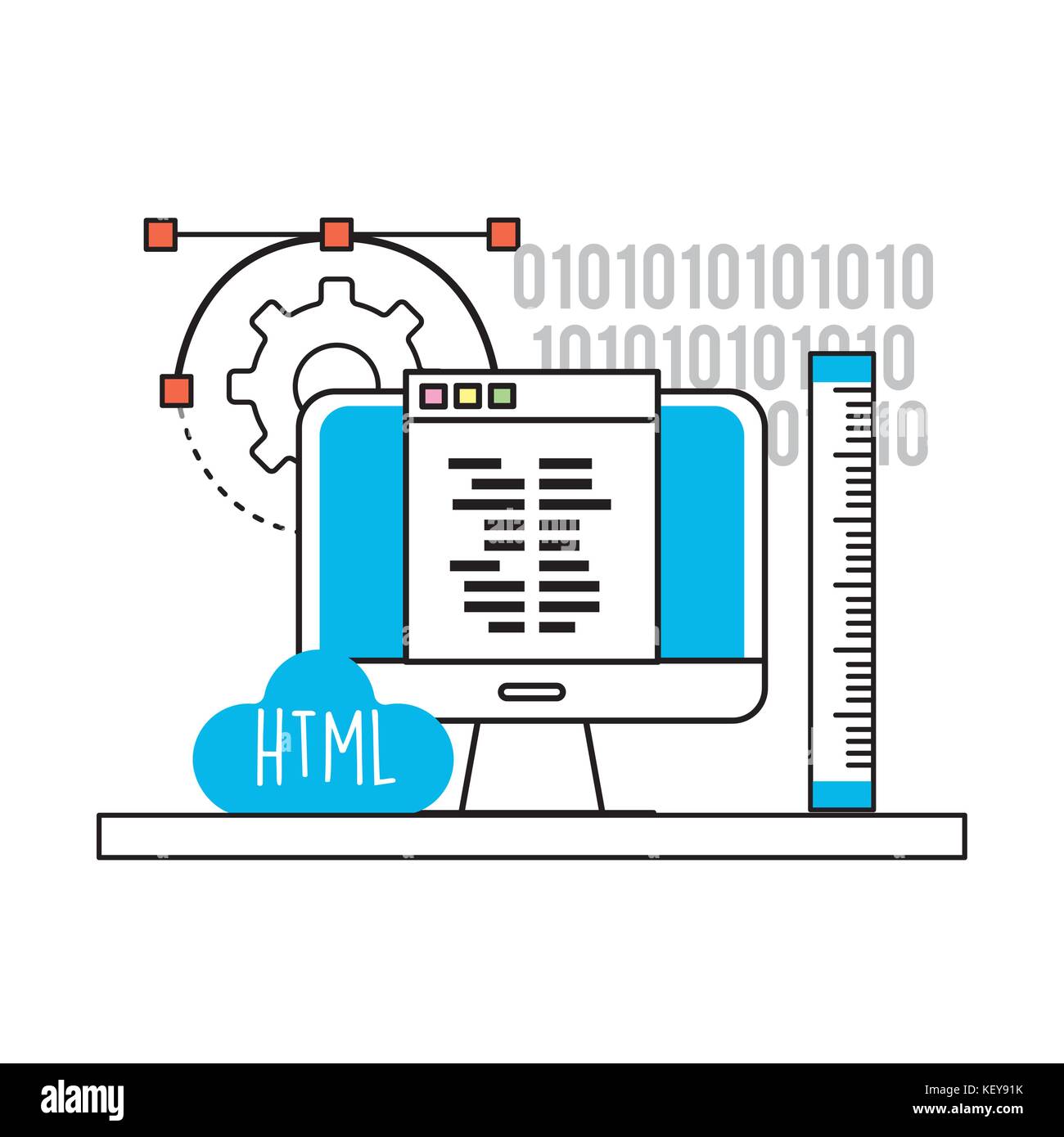 website process information to programming technology Stock Vector ...