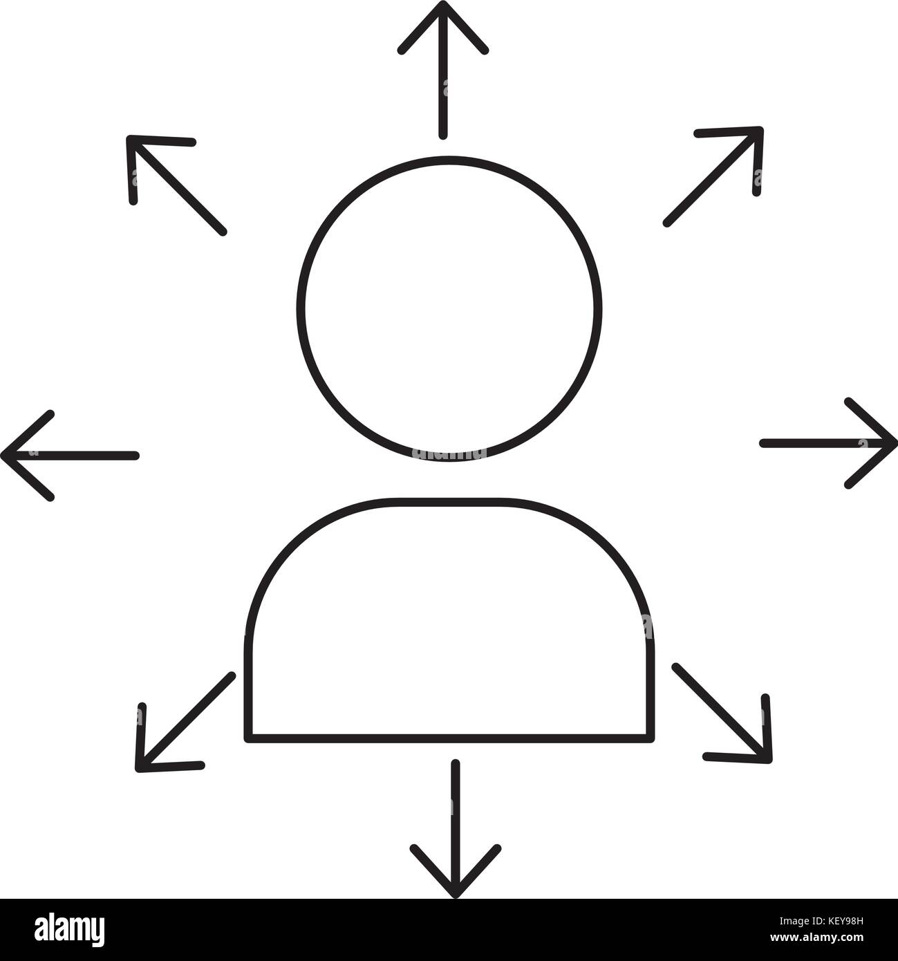 line teamwork person pictogram to social business connection Stock ...