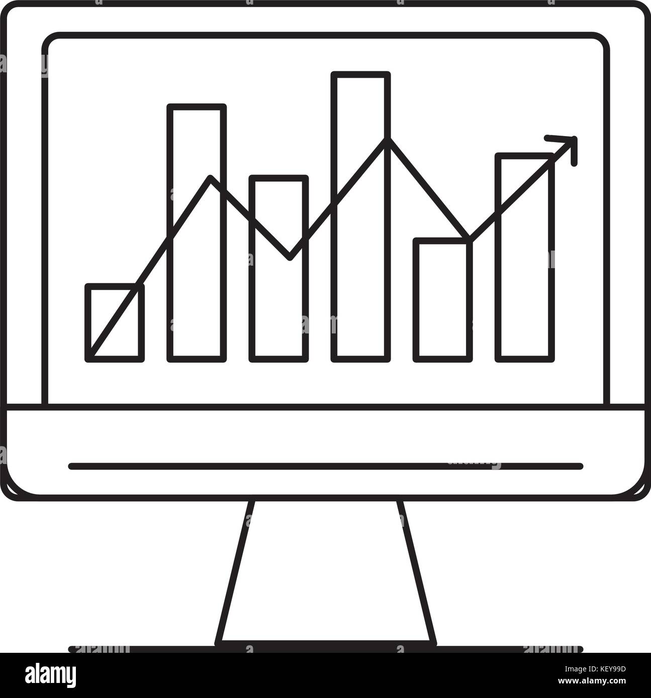 line computer technology with statistics bar diagram Stock Vector Image ...