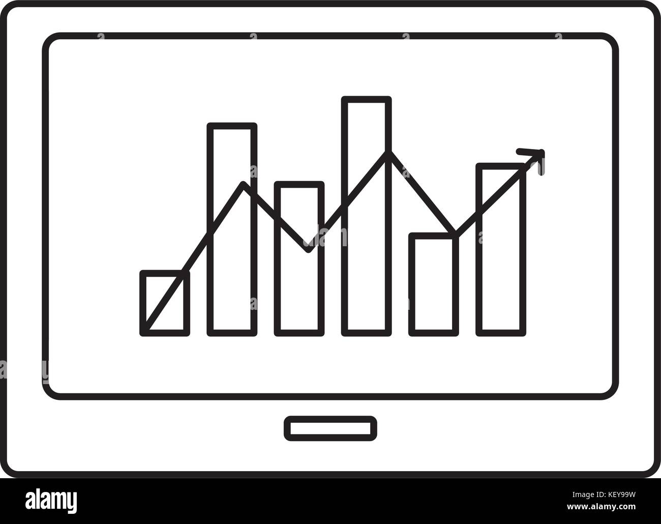 line screen technology with statistics bar diagram Stock Vector Image ...
