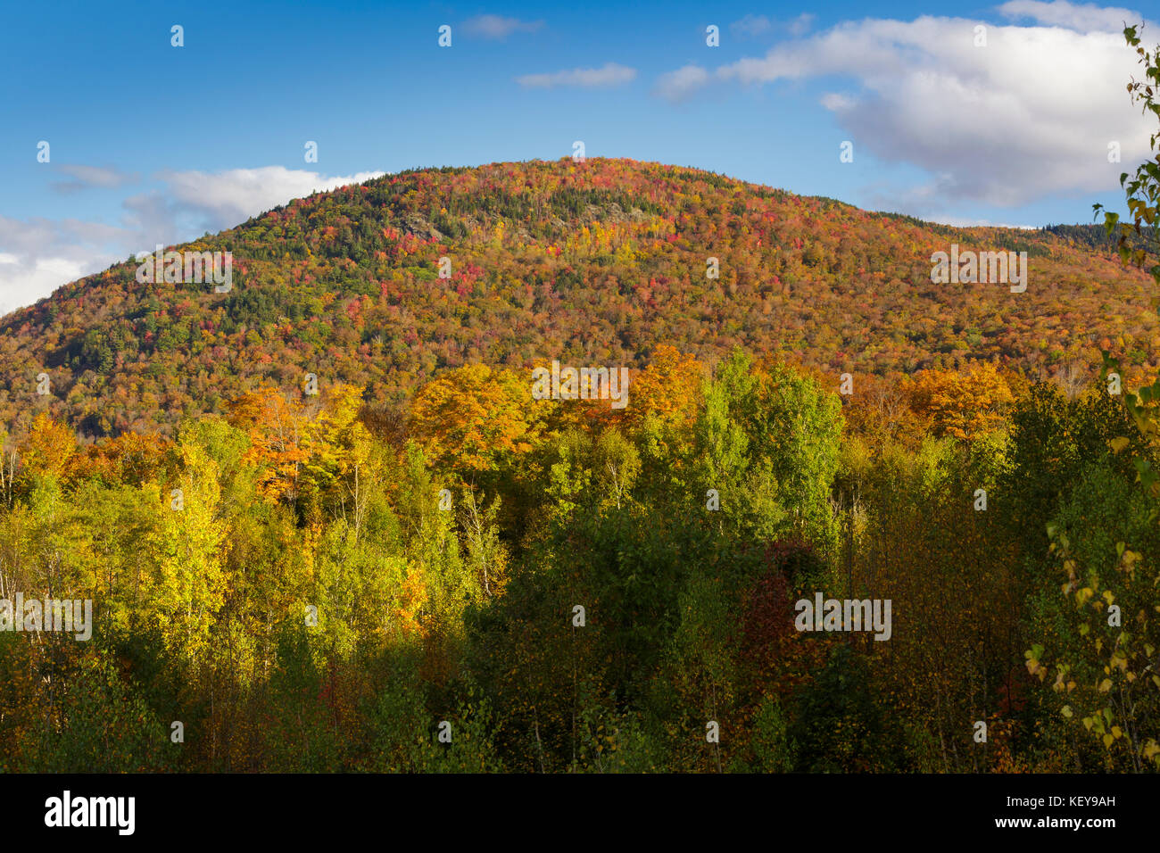 Little Coolidge Mountain in Lincoln, New Hampshire on an autumn morning ...