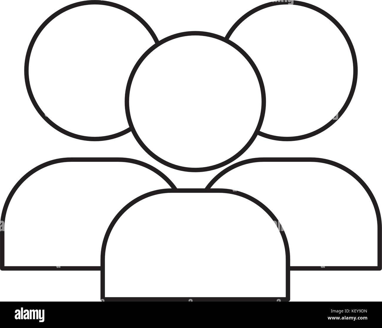 line teamwork people pictogram to social connection Stock Vector Image ...