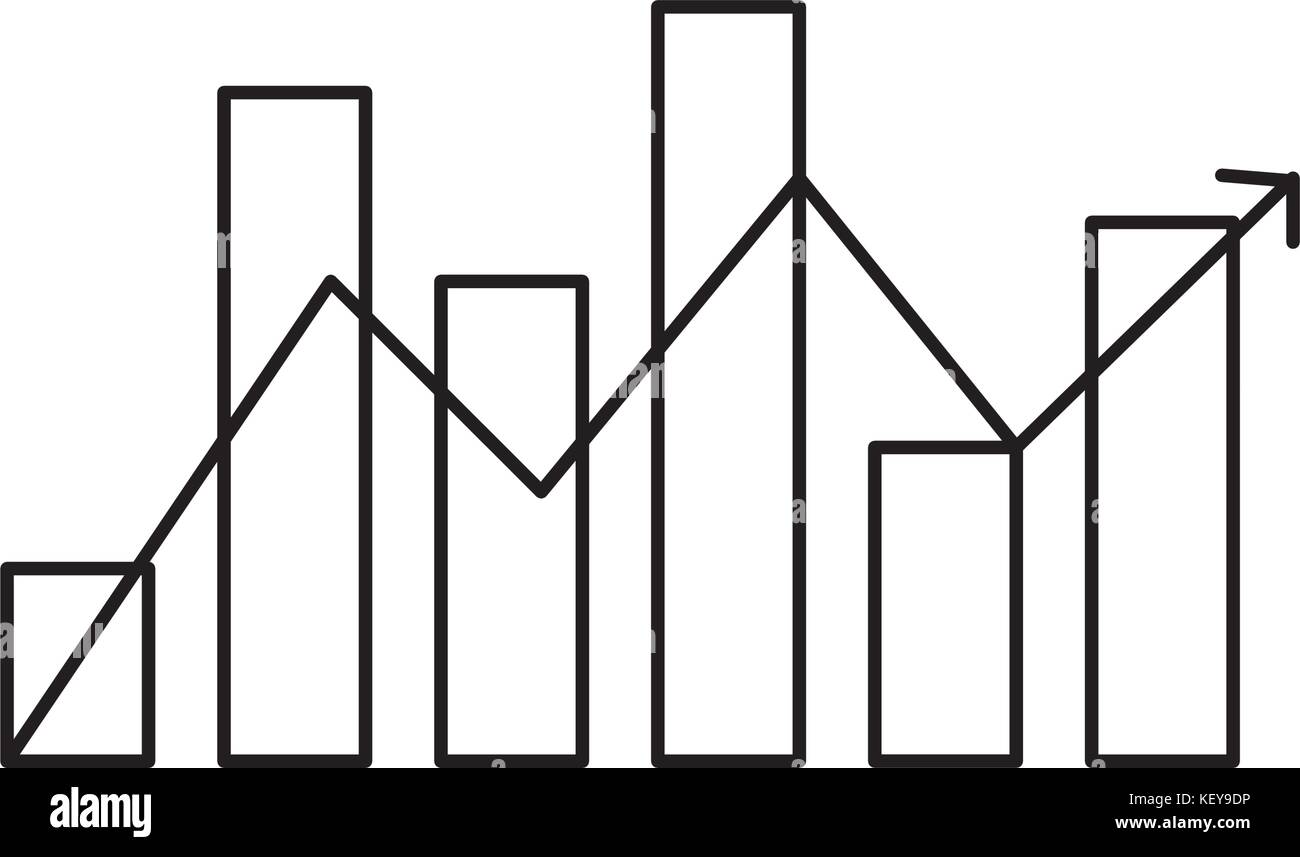 line statistics bar diagram with arrow growing Stock Vector Image & Art ...