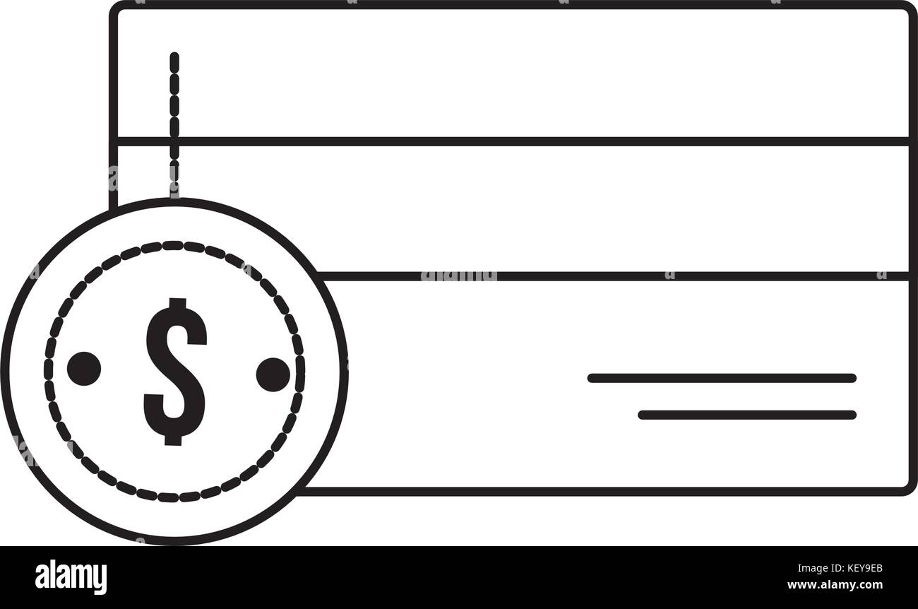 line credit card electronic with coin cash money Stock Vector Image ...