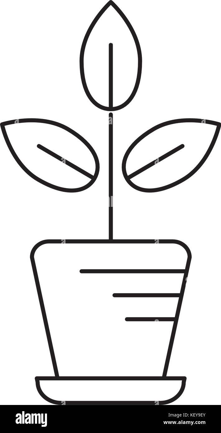 Line plant leaves inside Stock Vector Images - Alamy