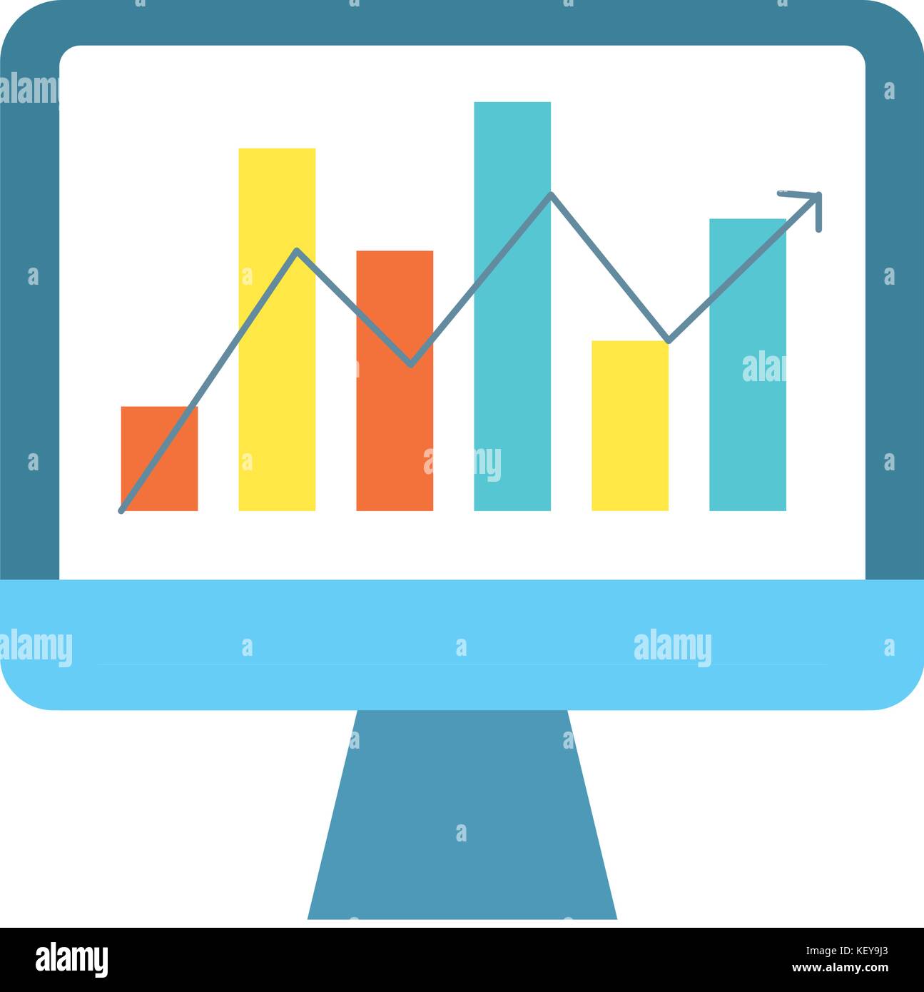 computer technology with statistics bar diagram Stock Vector Image ...