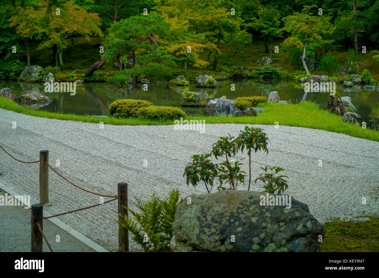 KYOTO, JAPAN - JULY 05, 2017: Zen Garden of Tenryu-ji, Heavenly Dragon ...