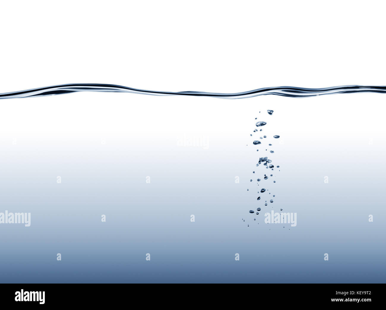 Blue flowing water wave and bubbles with deep water gradient Stock ...