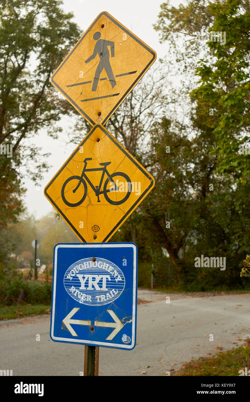 bicycle and pedestrian signs on the Youghiogheny River and Great ...