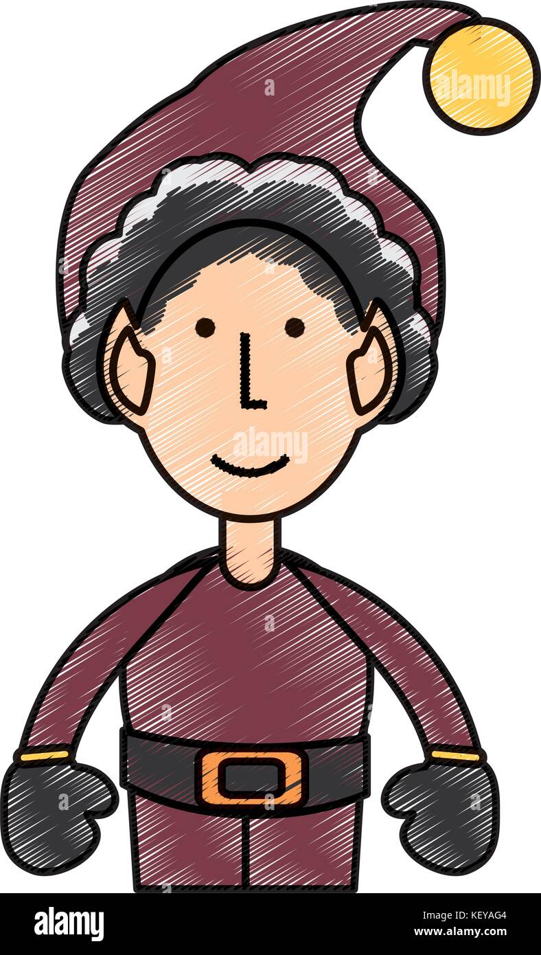 cartoon Santa helper icon over white background vector illustration ...